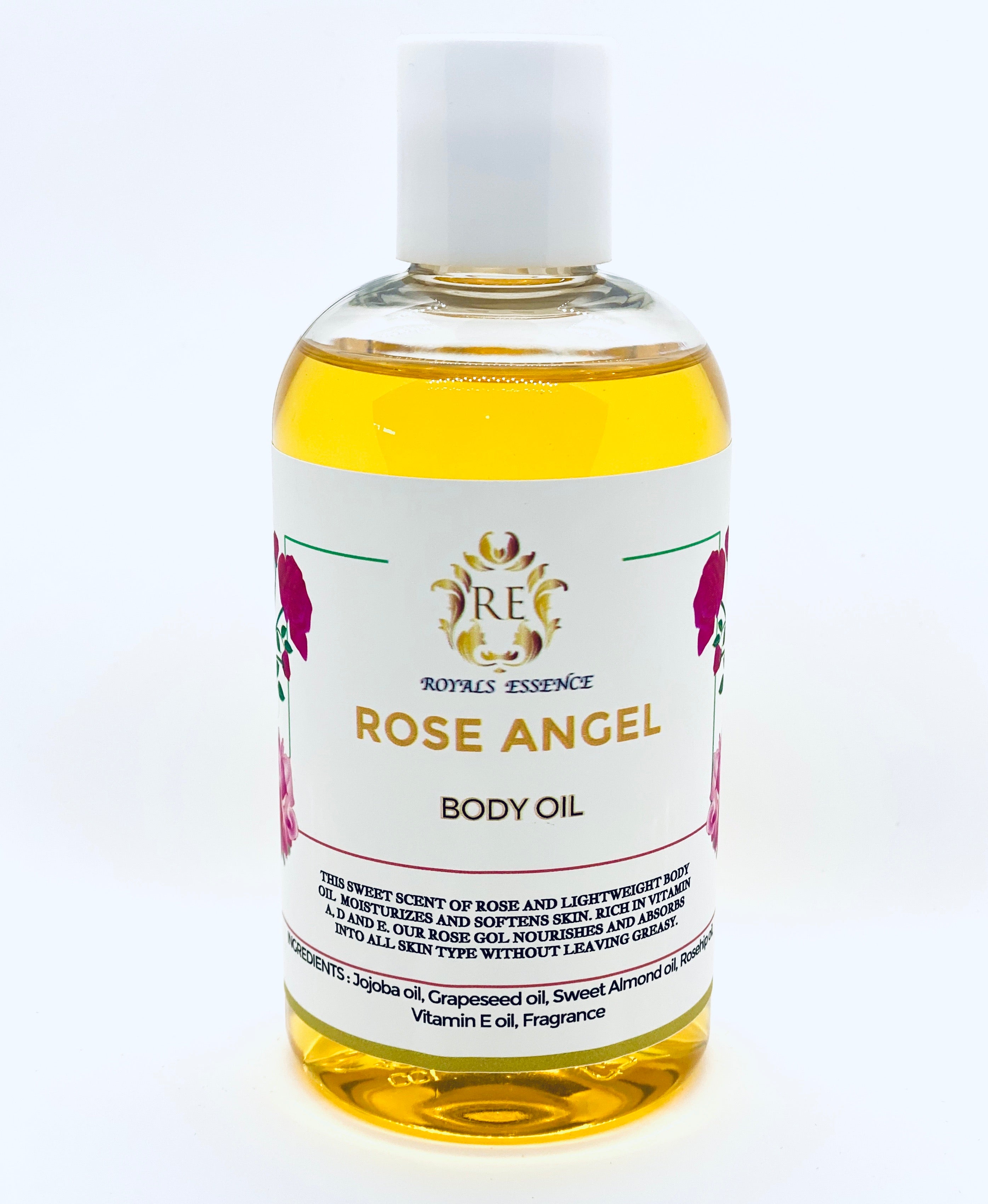 Natural Rose Angel Body Oil With Rose Petals – Royals Essence
